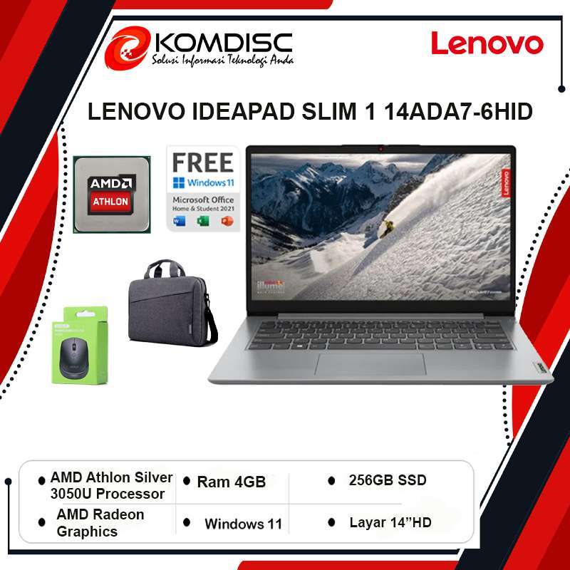 Jual LENOVO IDEAPAD SLIM 1 14ADA7-6HID AMD ATHLON SILVER 3050U/4GB/256GB SSD/WIN11/14.0HD/CLOUD ...
