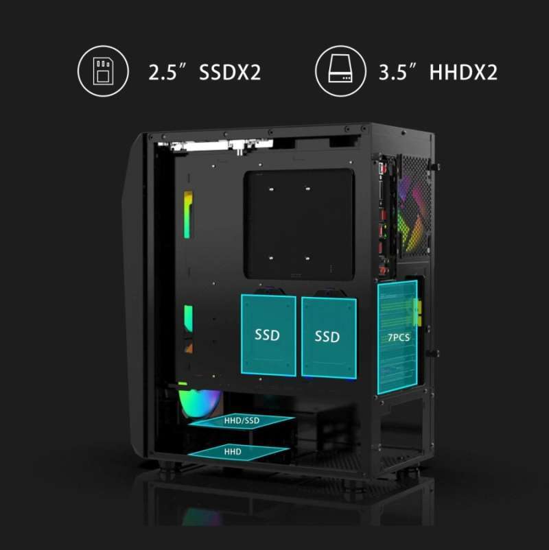Promo Casing Pc Gaming 3d Design Aula Fy332 Include 3 Fans Rgb - Putih ...