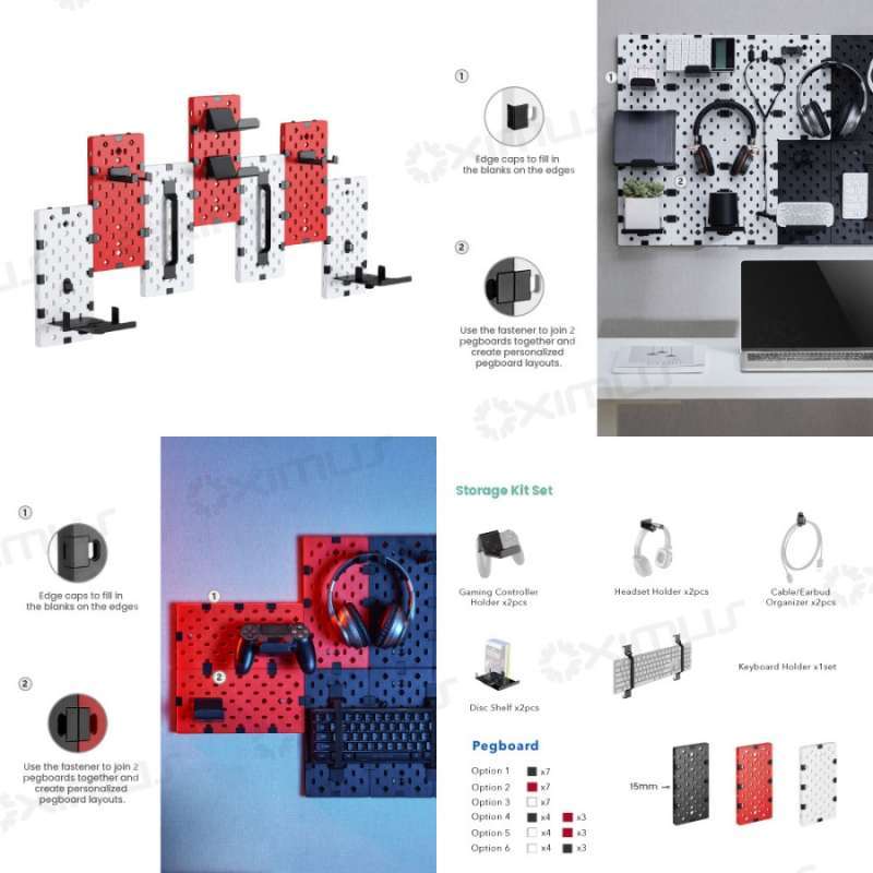 Jual Rak Papan Dinding Gantung Modular Pegboard Wallmount Diy Oximus ...