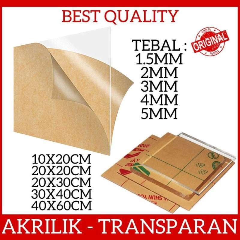 Jual Akrilik Acrylic Lembaran Mika Warna Transparan Bening Clear 5mm Di ...