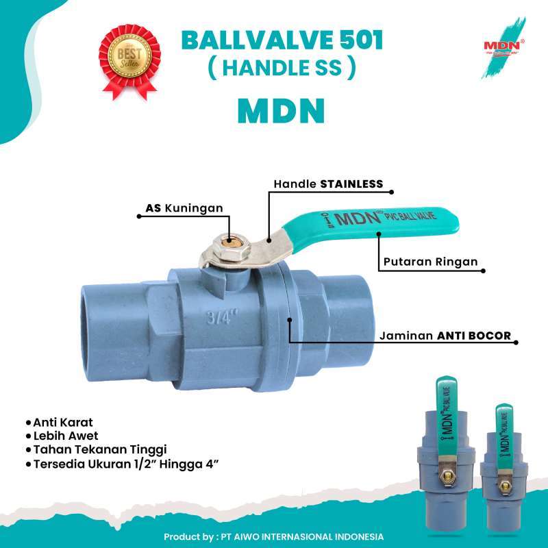 Jual BALL VALVE 5001 MDN GAGANG STAINLESS 1 1/4'' / BALLVALVE / STOP KRAN di Seller LS Official ...