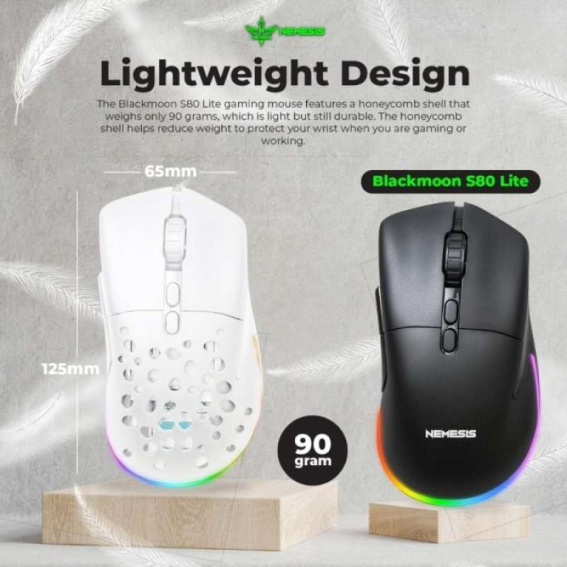 Promo Nyk Nemesis S80 Lite Blackmoon Mouse Wireless Dual Cover Pc ...