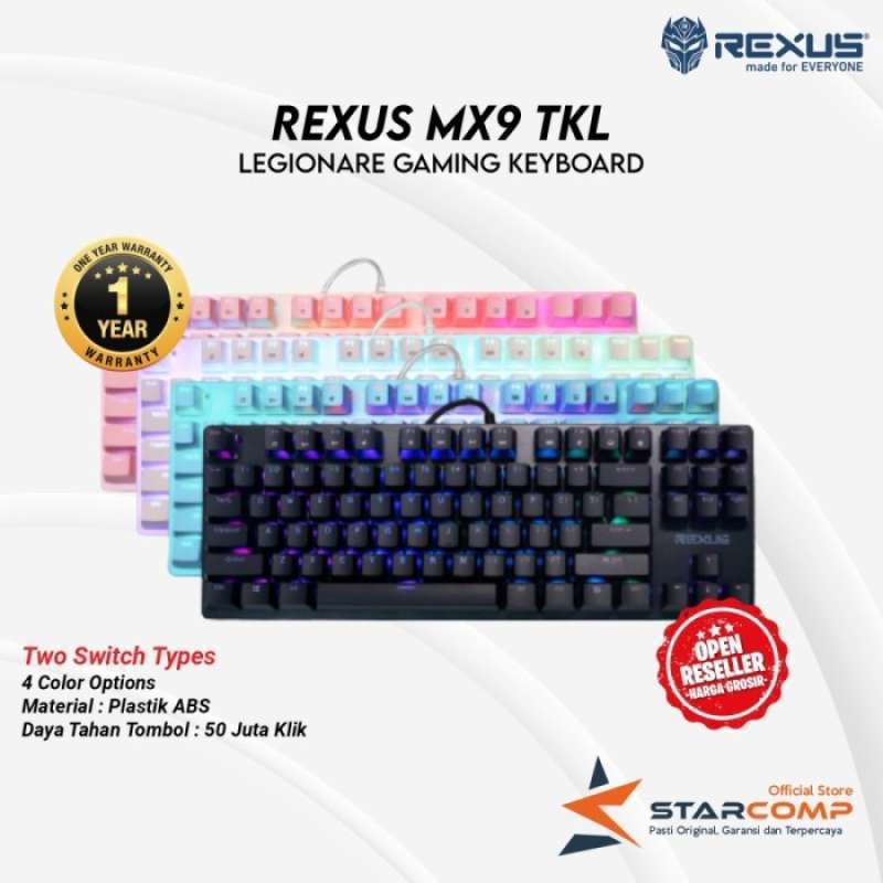 Promo Rexus Gaming Mechanical Keyboard Mx9 Legionare (Asphalt Black ...
