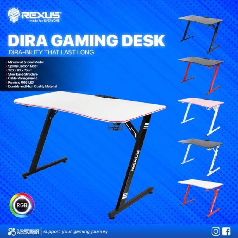 Promo Rexus Dira Rgb - Gaming Desk Meja Gaming Diskon 17% di Seller ...