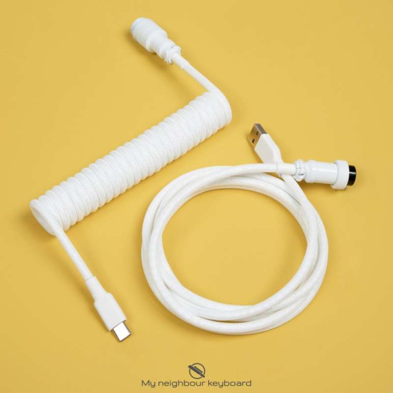 Jual Coiled Cable Mechanical Keyboard Type C with Aviator - White di ...