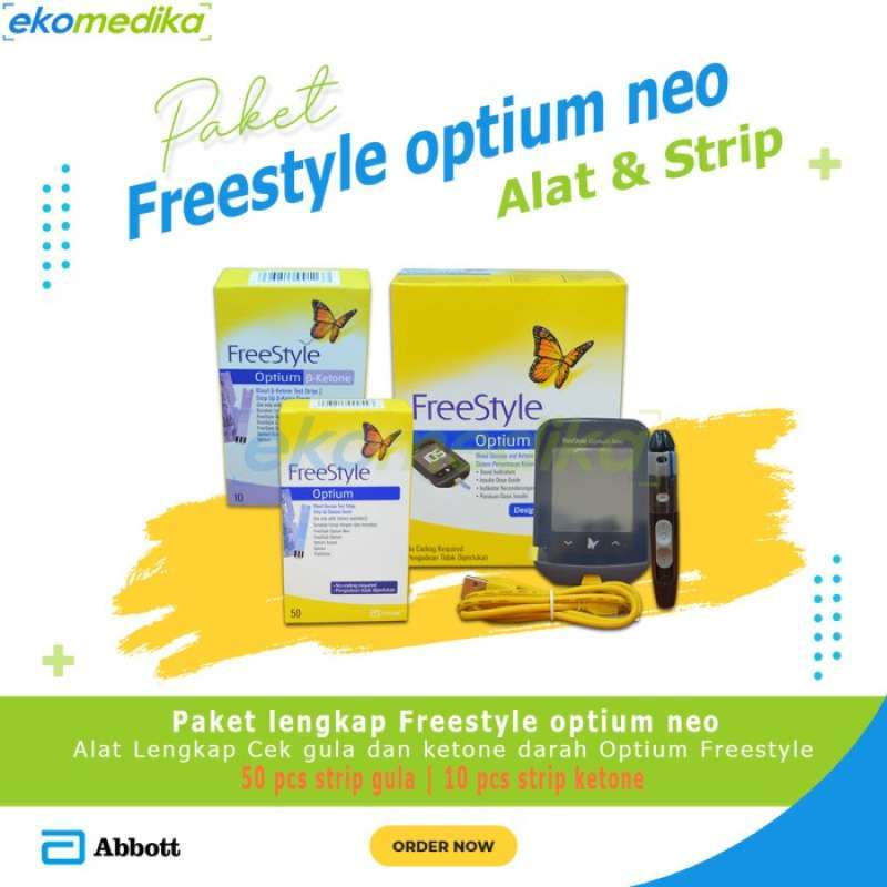 Promo Paket Lengkap Freestyle Optium Neo Alat, Strip Gula Dan Strip ...