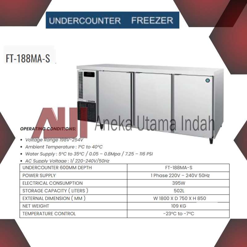 Jual Hoshizaki Ft-188ma-s Undercounter Freezer 3 Pintu Lebar 75 Cm ...