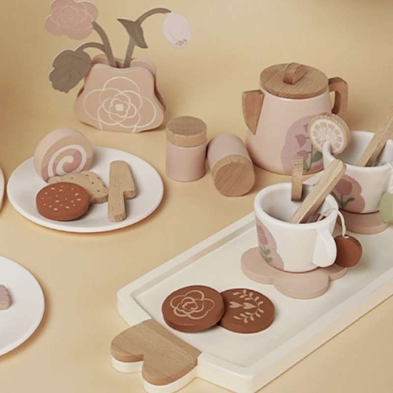 Promo mainan kayu afternoon tea set/ mainan kayu masak masakan/ wooden ...