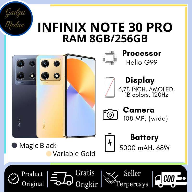 Promo INFINIX NOTE 30 PRO RAM 8GB/256GB GARANSI RESMI -Gadget Medan - Magic Black Diskon 22% di ...
