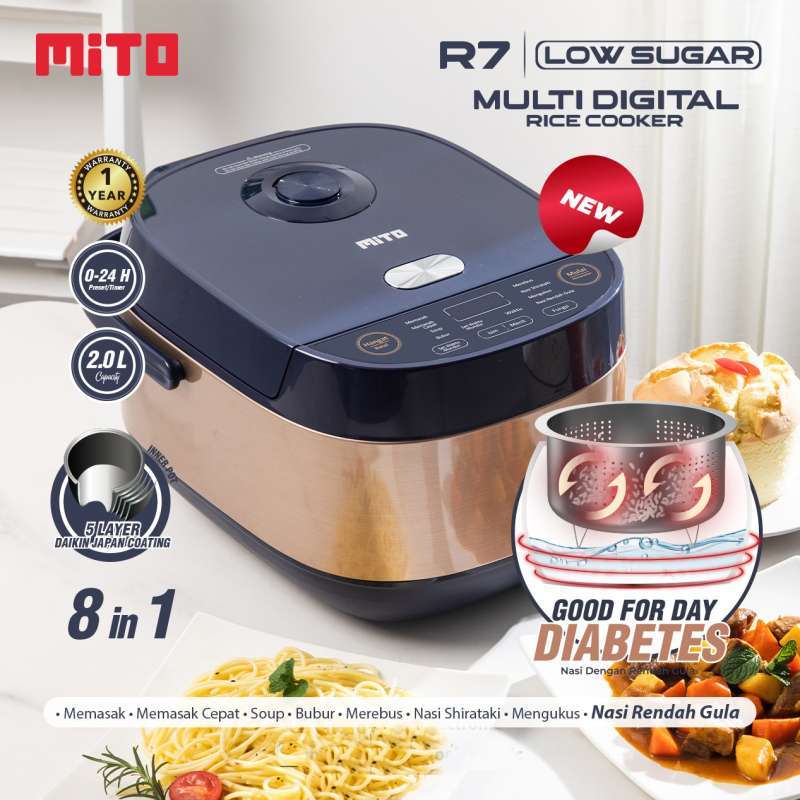 Promo Mito Rice Cooker R7 Kapasitas 2 Liter Low Carbo / Low Sugar ...