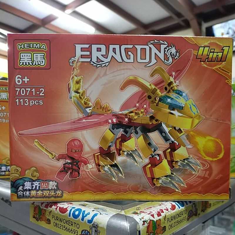 Jual mainan balok brick ninja naga 4in1 bisa digabung jadi naga besar ...