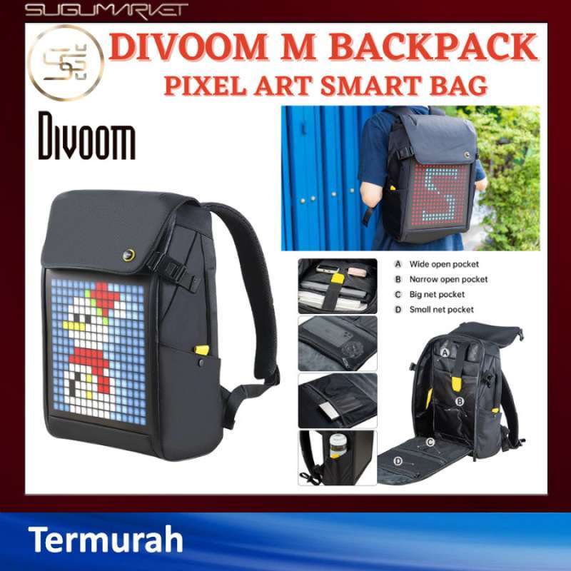 Promo Divoom M Backpack Pixel Art Diy Smart Bag Tas Rgb Led Screen ...
