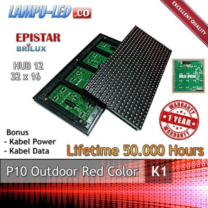 Promo Modul LED Running Text Panel P10 Outdoor Merah RED - Epistar ...