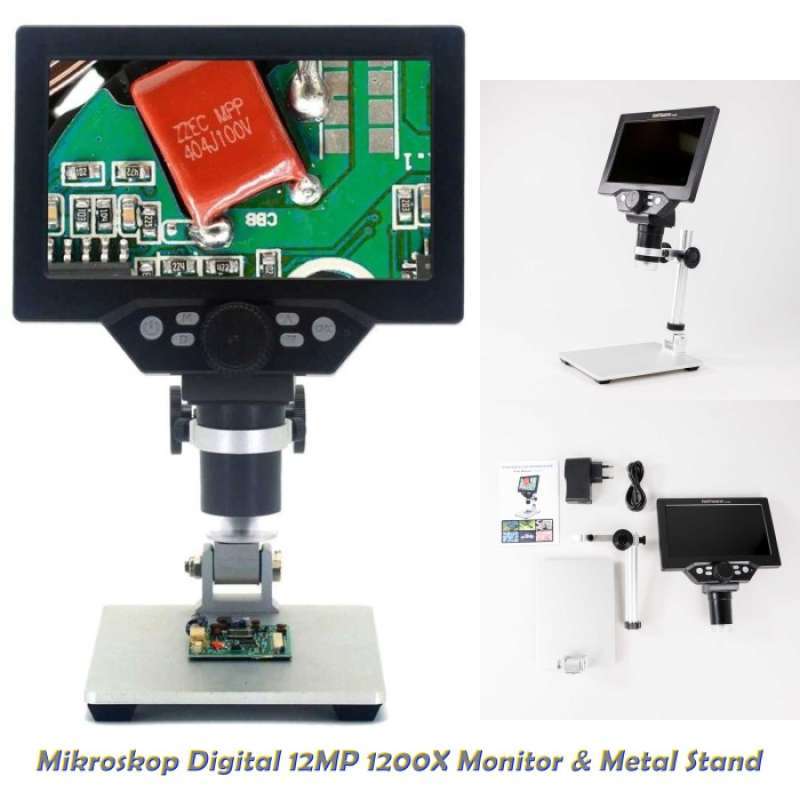 Promo Mikroskop Digital Microscope Microscop 12Mp 1200X Monitor Metal ...