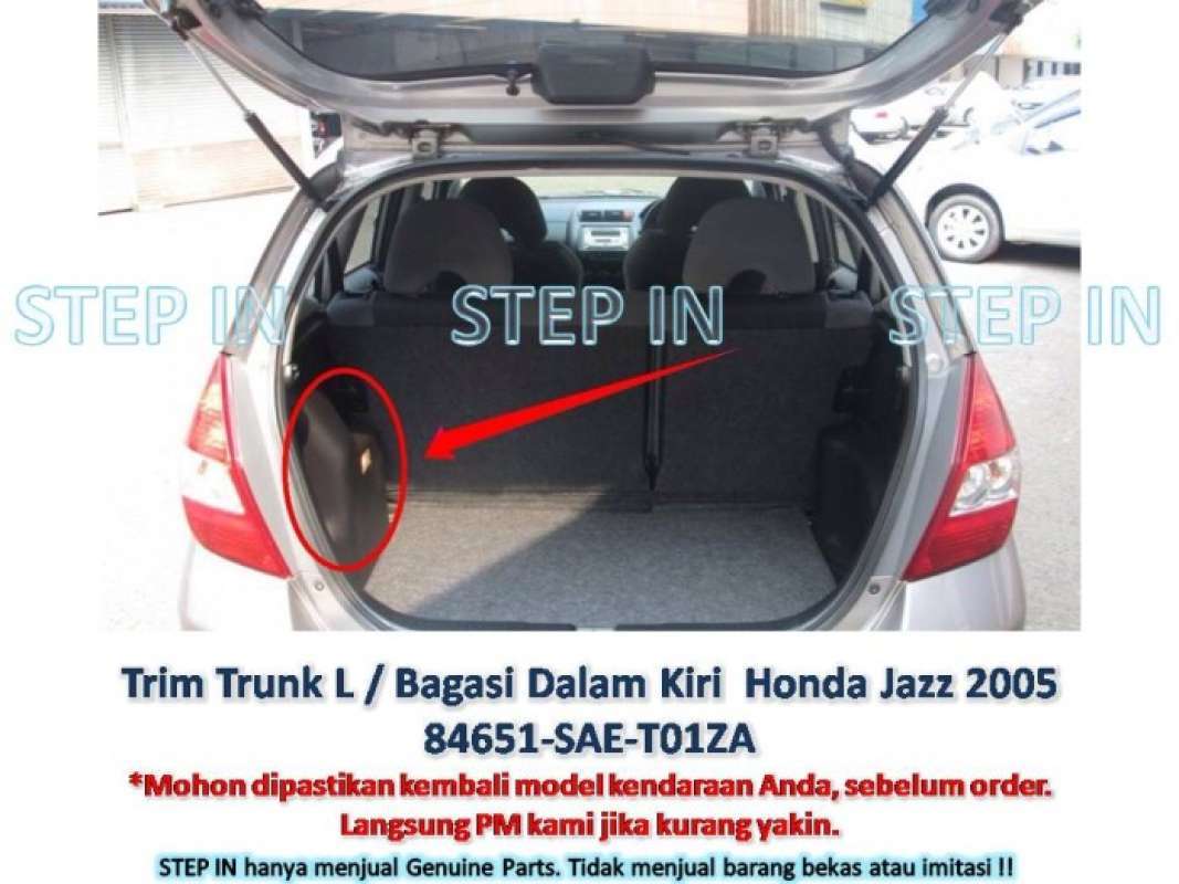 Promo Trim Bagasi Dalam Kiri / Inner Trunk L Honda Jazz 2005 genuine ...