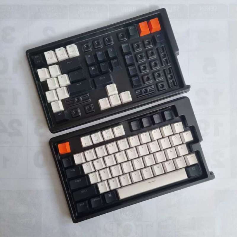 Jual Keychron K2 OEM Profile ABS Double Shot Black & White Keycap Set ...