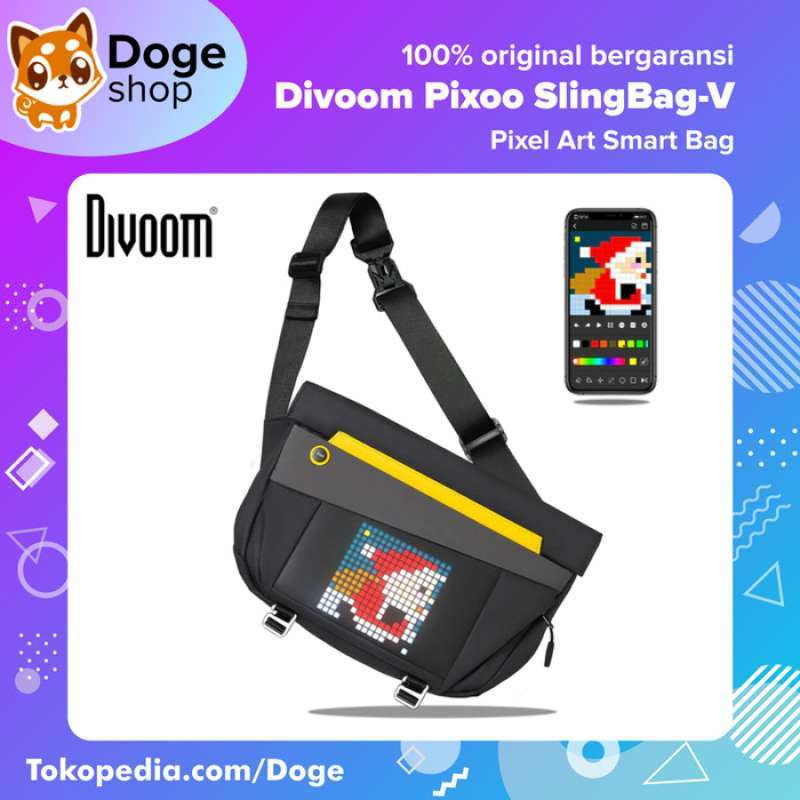 Promo Divoom SlingBag-V Pixel Art Bluetooth Smart Sling V Bag RGB LED ...