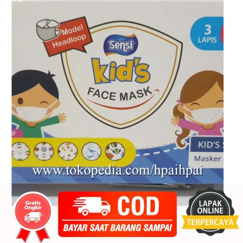 Jual Sensi Masker Anak Model Headloop Isi 40 / Sensi Kids Isi 40 Pcs ... Jual Sensi Masker Anak Model Headloop Isi 40 / Sensi Kids Isi 40 Pcs ...