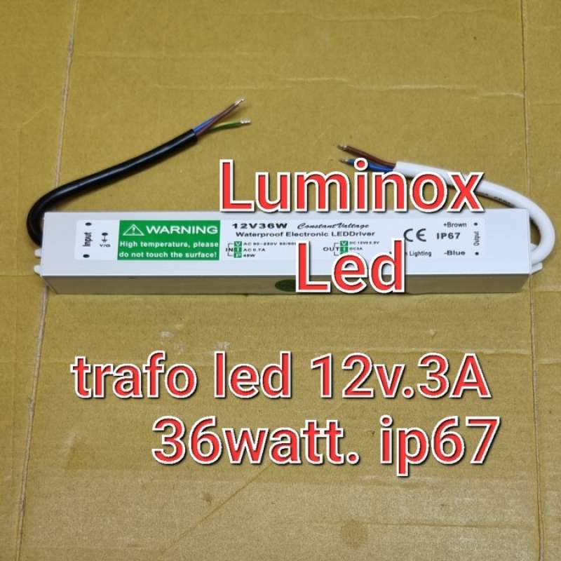 Promo trafo led waterproof 36watt 36w 3A 12volt driver led 3ampere 12v ...