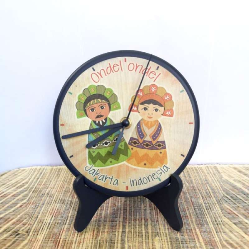 Promo Jam Meja Motif Ondel-ondel Berbahan Kayu Diskon 23% di Seller ...