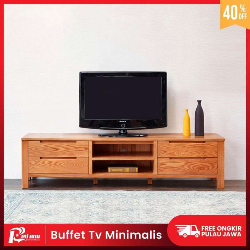Jual Red Sun Meja Laci Tempat TV Kayu Mahoni Meja Simple Minimalis ...