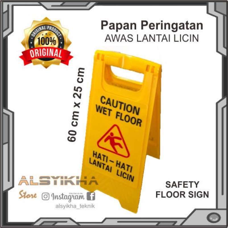 Promo papan peringatan lantai licin basah safety sign caution wet floor ...