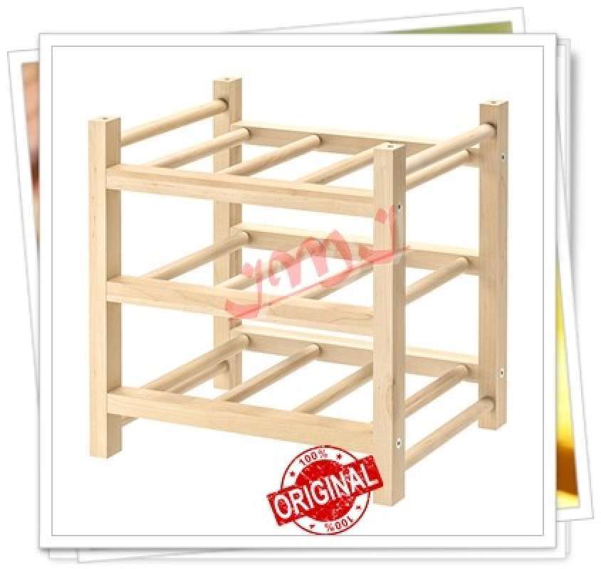 Promo Rak Tempat Wadah Untuk 9 Botol Anggur, Minuman, Kayu Solid ...