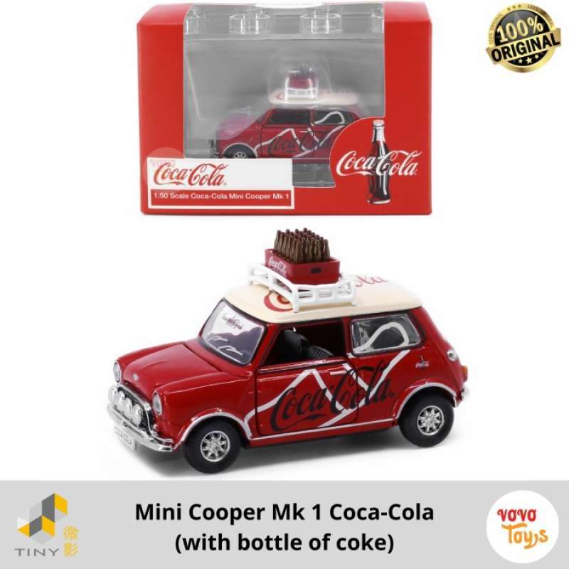 Promo Tiny Diecast Mini Cooper Mk 1 Coca Cola With Bottle Of Coke ...