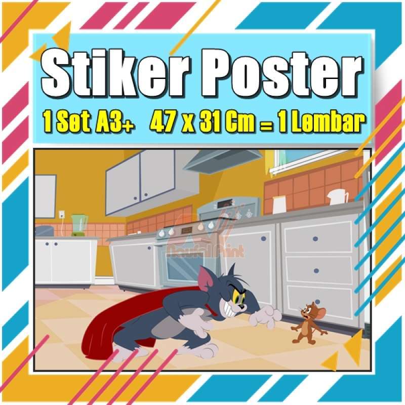 Jual Poster Stiker Tom And Jerry A3+ A4 A5 A6 Animasi Kartun Acara Tv Kertas Sticker dinding ...