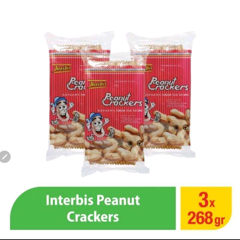 Jual Interbis Peanut Cracker Biskuit Kacang Tray 268 Gr . Di Seller ...