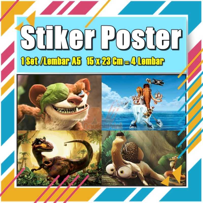 Jual Poster + Stiker Ice Age A4 + Animasi Kartun Acara Tv Kertas ...