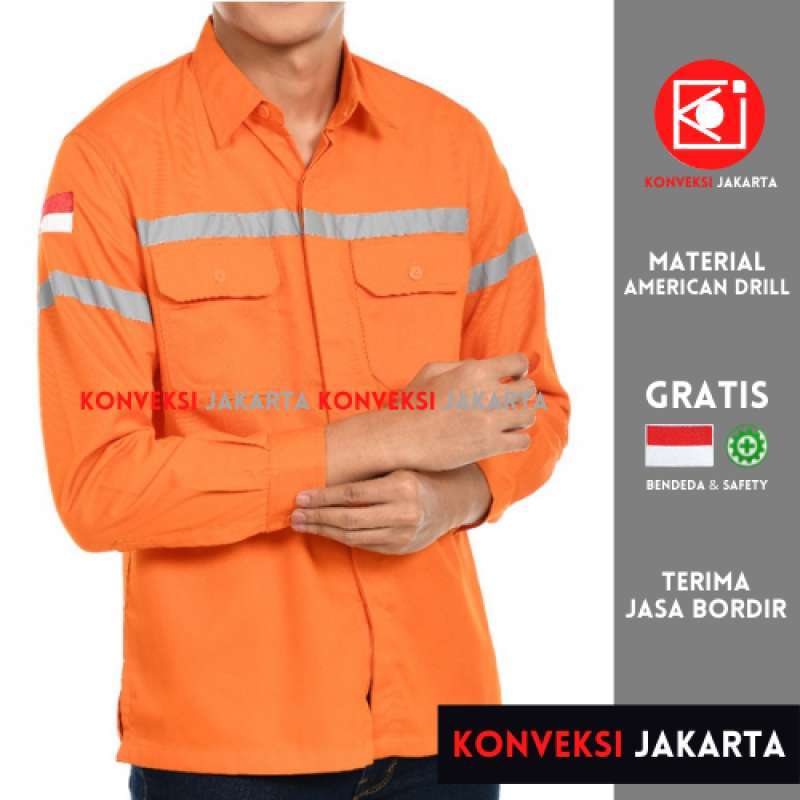 Jual Baju Wearpack Kemeja Safety K3 Proyek Tambang Lengan Panjang ...