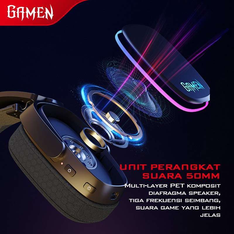 Jual Gamen Shadow Headset Gaming Wireless 45ms Low Latency Bluetooth ...