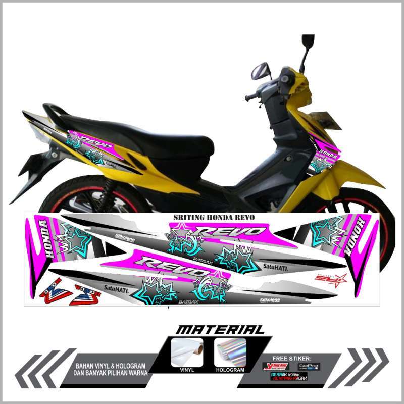 Jual Striping Variasi Motor Honda Revo Old Motif Star Electric Di ...