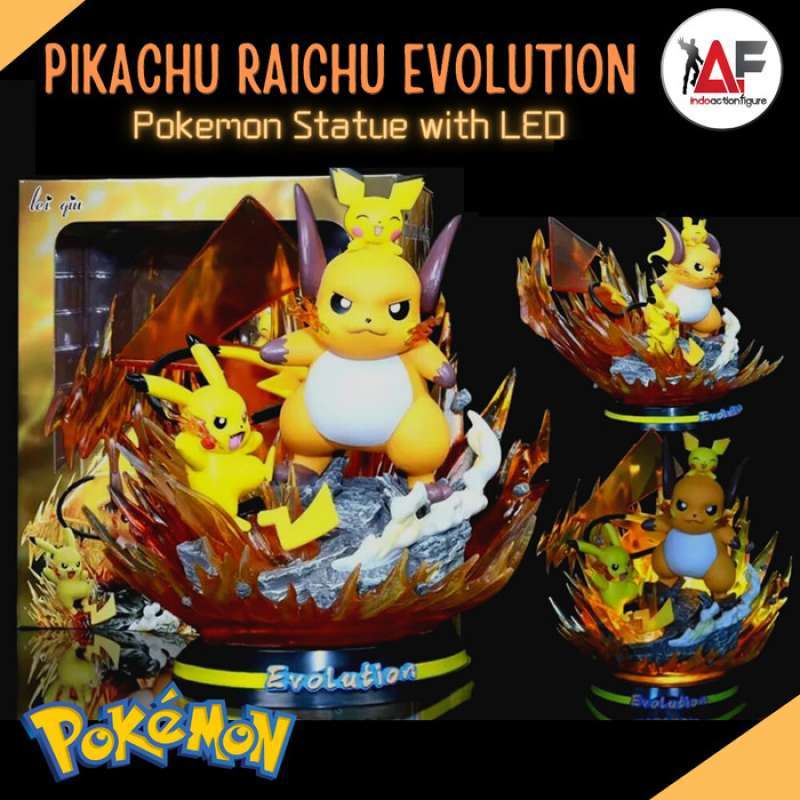 Promo Action Figure Statue pokemon Pikachu Raichu evolution series LED ...