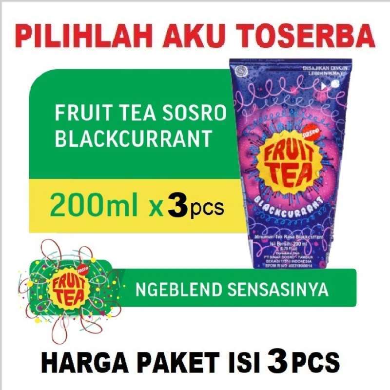 Promo Fruit Tea Sosro BLACKCURRANT Genggam 200 ml - ( HARGA 3 pcs ...