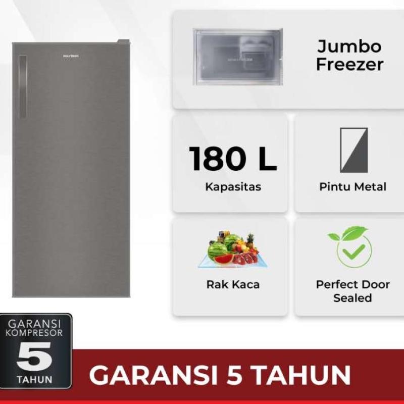 Promo POLYTRON Kulkas 1 Pintu Metallic 180 Liter PRB 186S Diskon 8% di ...