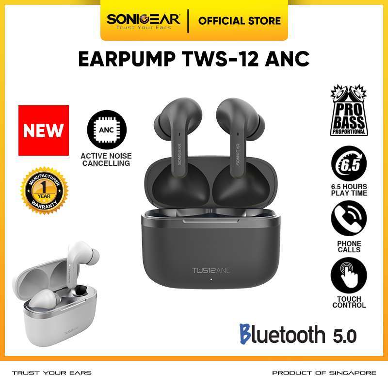 Jual Earphone Bluetoot TWS 12 ANC Sonicgear Earpump Active Noise ...