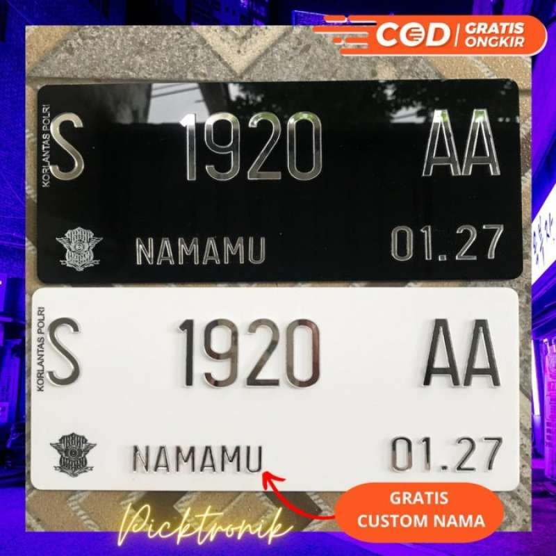 Promo New Plat Motor Akrilik Crome Custom (Harga Satuan) / Plat Motor ...