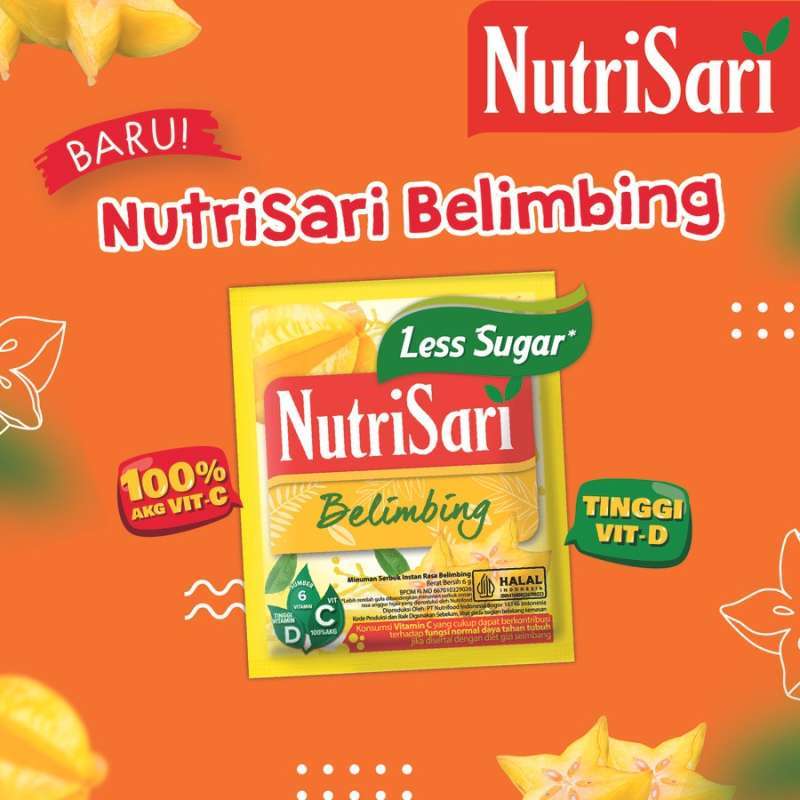 Jual Nutrisari Minuman Serbuk Less Sugar Belimbing Sachet - 6 Gr ...