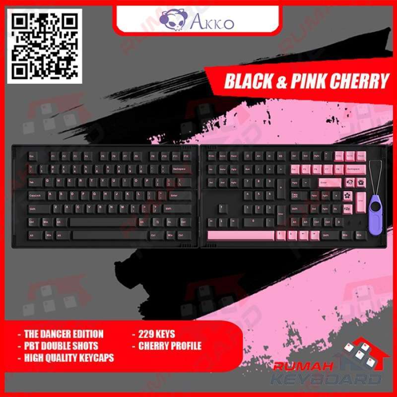 Jual KEYCAP - KEYCAPS - CHERRY - AKKO BLACK & PINK - DANCER VERSION - 229 di Seller Indah ...