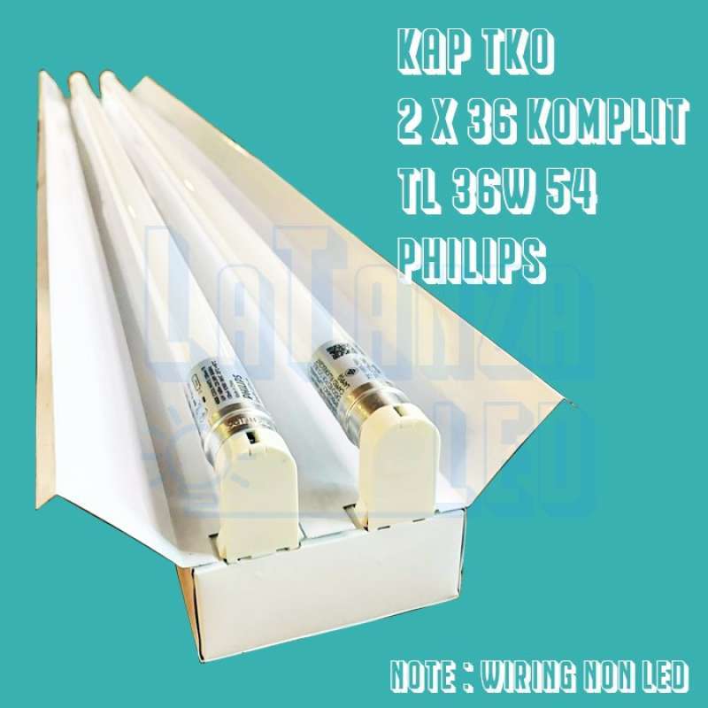 Promo Kap Lampu TKO TL 2x36 120cm kap TKO TL 2 x 36 Philips Komplit non ...