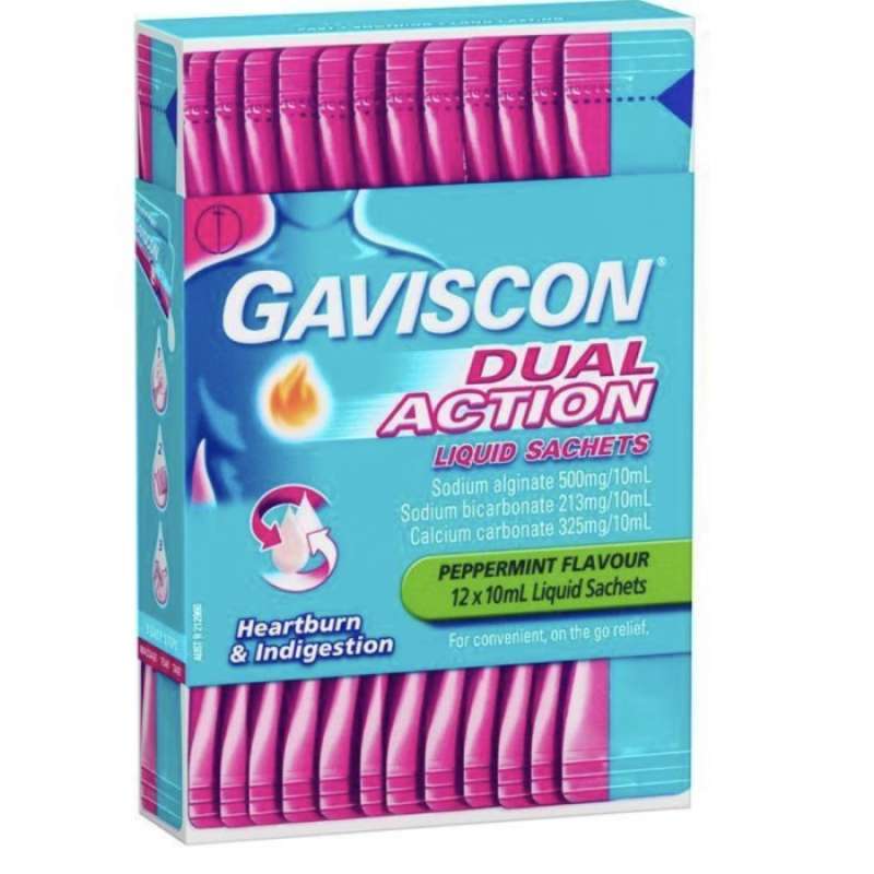 Jual Gaviscon Dual Double Action 12 Liquid Sachet Gastric Maag Asam ...