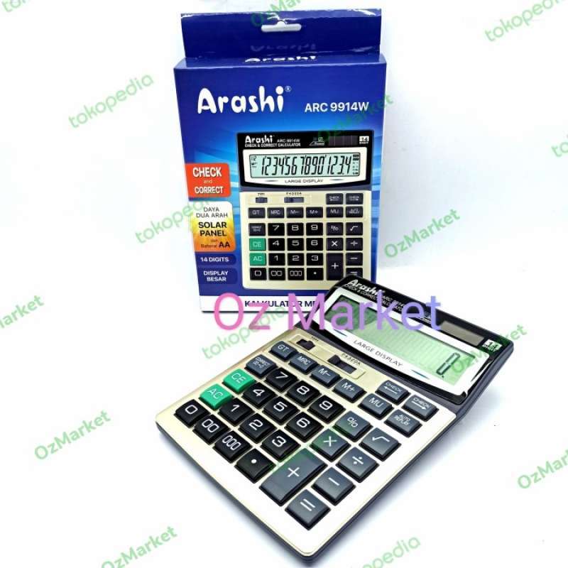 Promo Kalkulator Meja Arashi ARC 9914 W Desktop Calculator 14 Digit ...