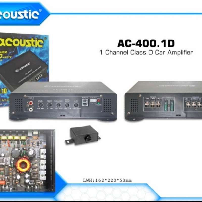 Promo Monoblock Acoustic Ac-400.1D 1 Channel Class D Car Amplifier ...