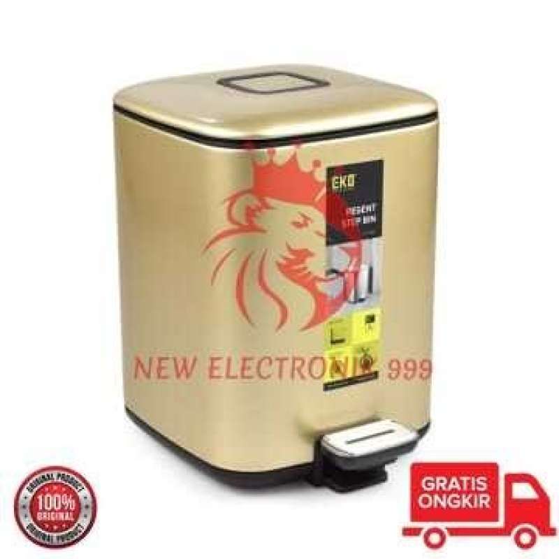 Jual Eko 6 Ltr Tempat Sampah Besi Gold TRASH BIN REGENT SOFT CLOSE 6L ...