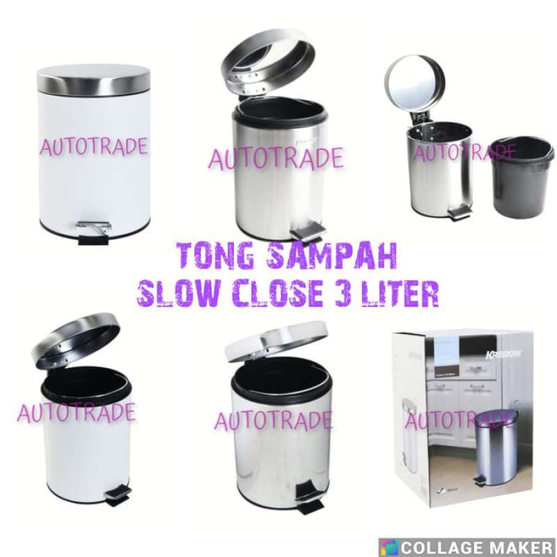 Jual KRISBOW TEMPAT TONG SAMPAH SLOW CLOSE 5 LITER TEMPAT SAMPAH 5 ...