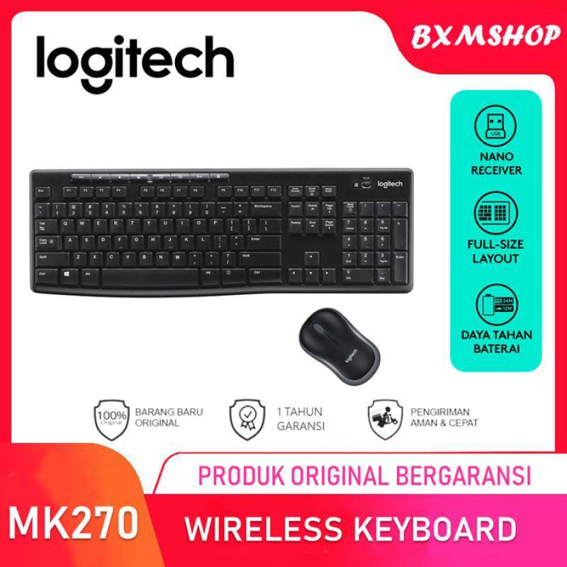 Promo Logitech Mk270 Mk270r Wireless Keyboard Mouse Wireless Original Diskon 23 Di Seller