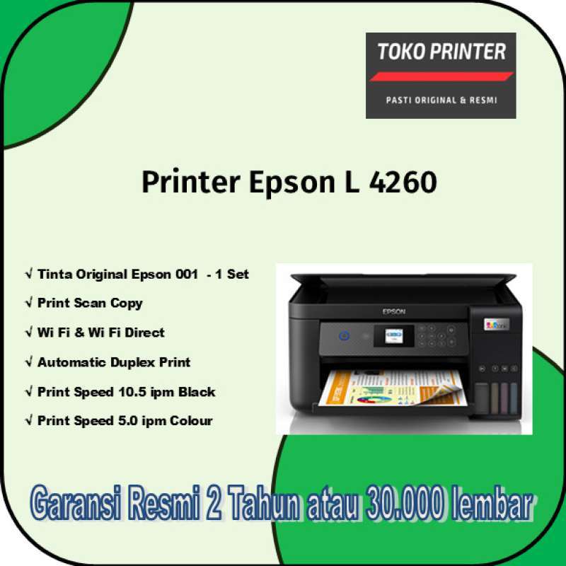 Promo Printer Epson Ecotank L4260 L 4260 Wifi Print Scan Copy - Tinta ...