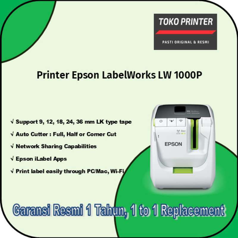 Promo Printer Epson LabelWorks LW-1000P LW 1000P Wifi - Garansi Resmi ...